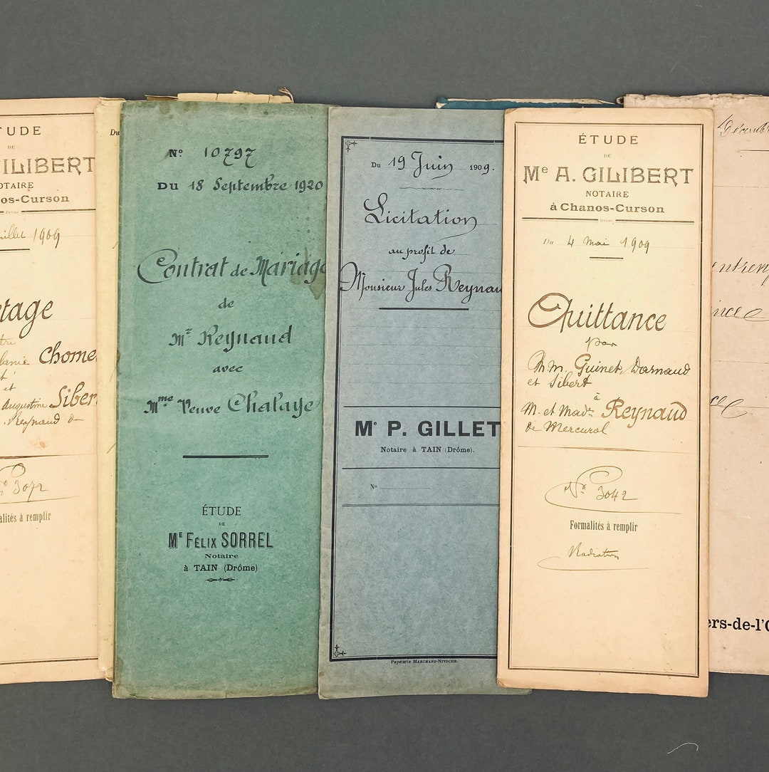 Antique French Hand Written Manuscript Notarial Act. Old Calligraphy ...