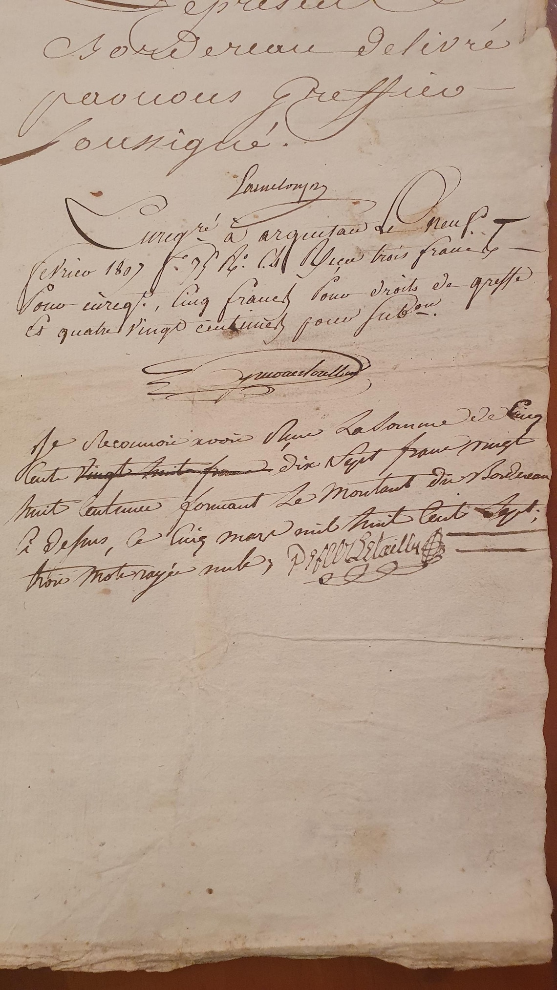 Antique French Notarial Document Handwritten in 1804, on Handmade ...