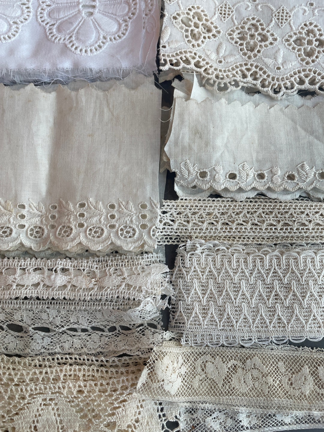 Antique French Ephemera Lace and Trim Bag. Early 20th Century ...