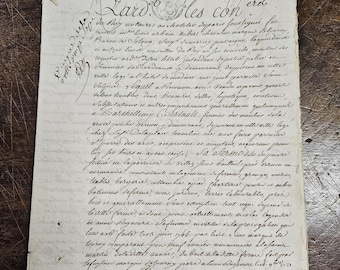 Antique French Handwritten Document From the 18th Century. 21 Pages ...