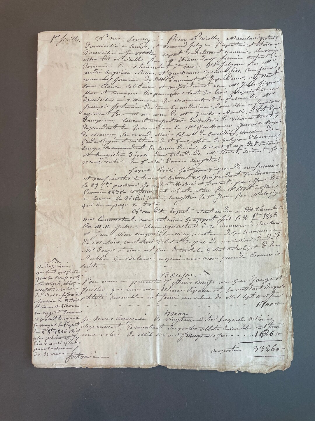 Antique French Inventory Report From 1800. Thread-bound Book. Early ...