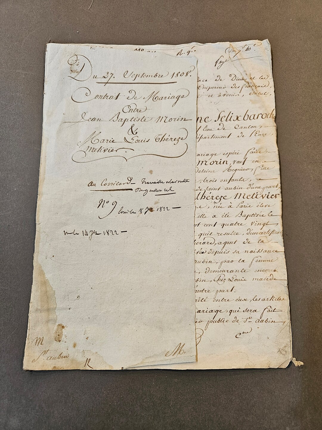Vintage French Hand Written Document. Early 18th Century. 3 Pages ...