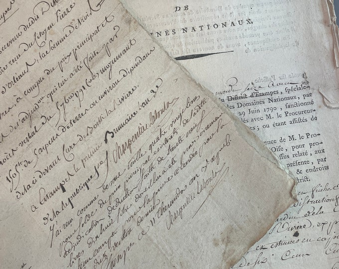 Antique French Handwritten Document From 1790. 7 Pages Included ...