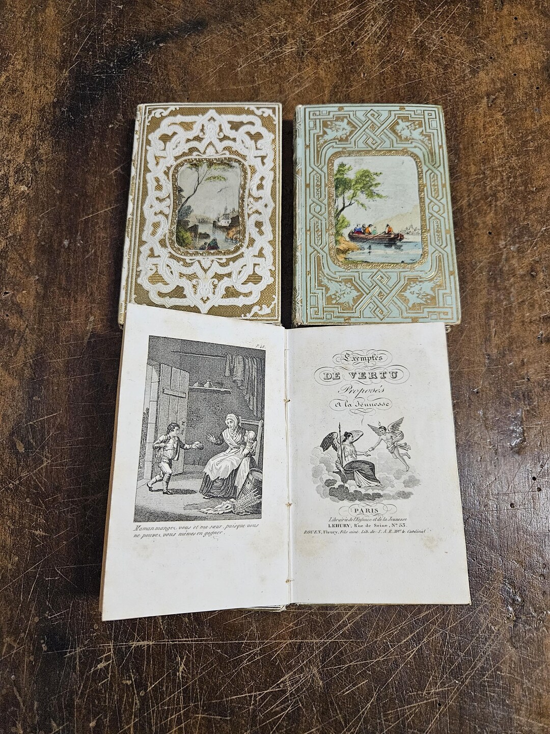 Vintage French Books. 3 Units per Pack. 1 in Turquoise, 2 in Cream ...
