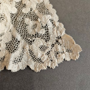 Vintage Belgian Lace Piece. Delicate Mesh With Floral Embroidery. Late ...