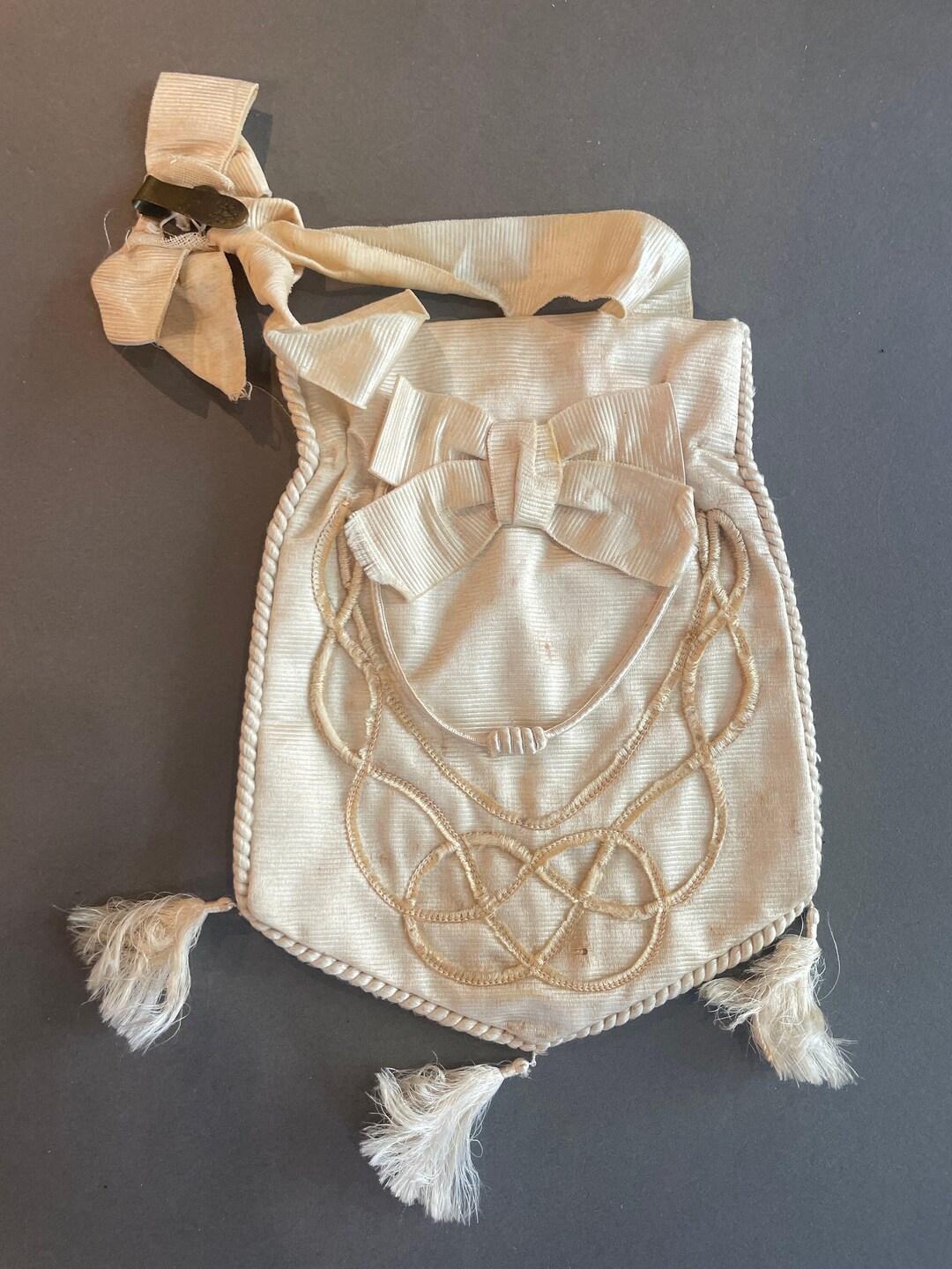 Antique Handmade French Silk Purse. Early 20th Century. First Communion ...