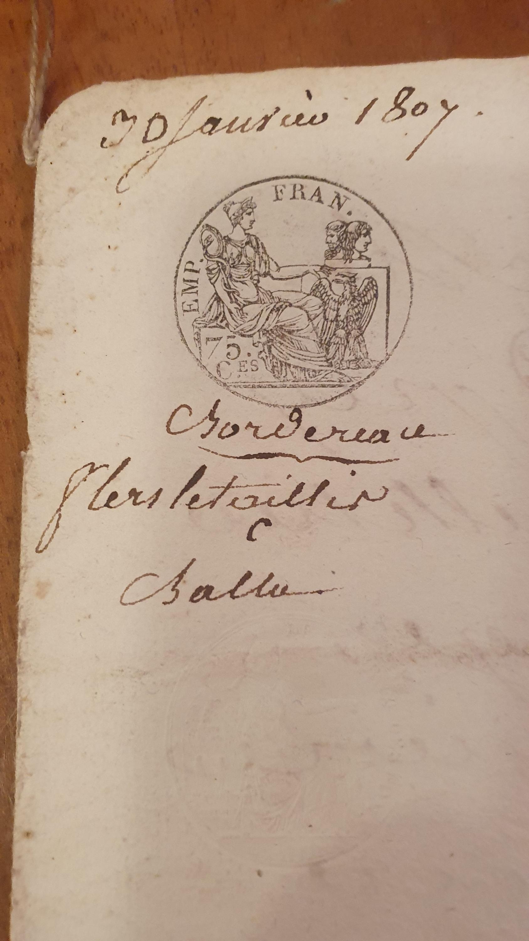 Antique French Notarial Document Handwritten in 1804, on Handmade ...