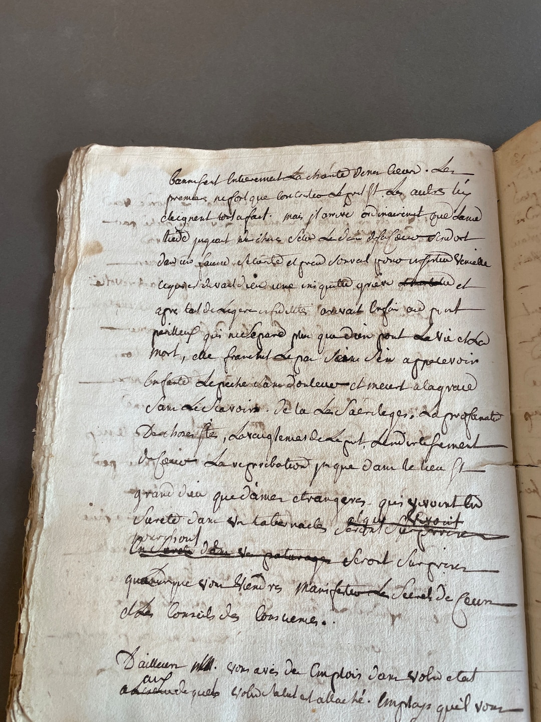 Antique French Handwritten Text From 1764. Profesion Religeuse. Late ...