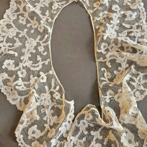 Vintage Belgian Lace Piece. Delicate Mesh With Floral Embroidery. Late ...