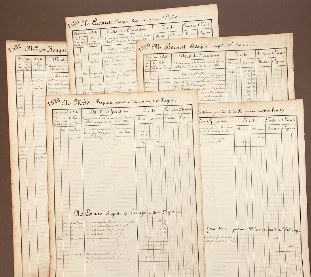 Antique Hand Written Manuscript in a Big Size. French Old Calligraphy ...