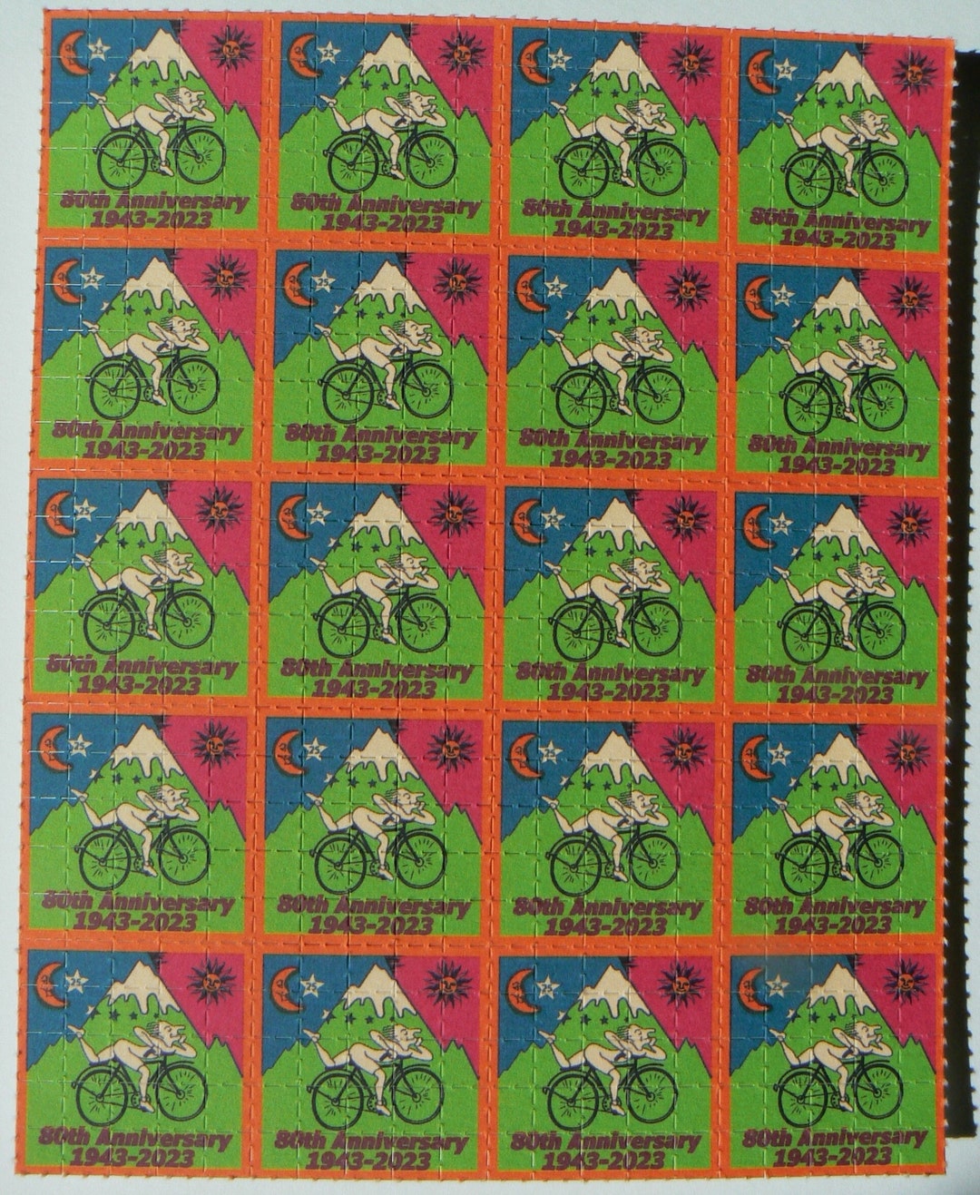 Albert Hofmann 80th Anniversary 1943-2023 Blotter Art / 500 Hits / 22.5cm X 18cm / 9mm Each ...
