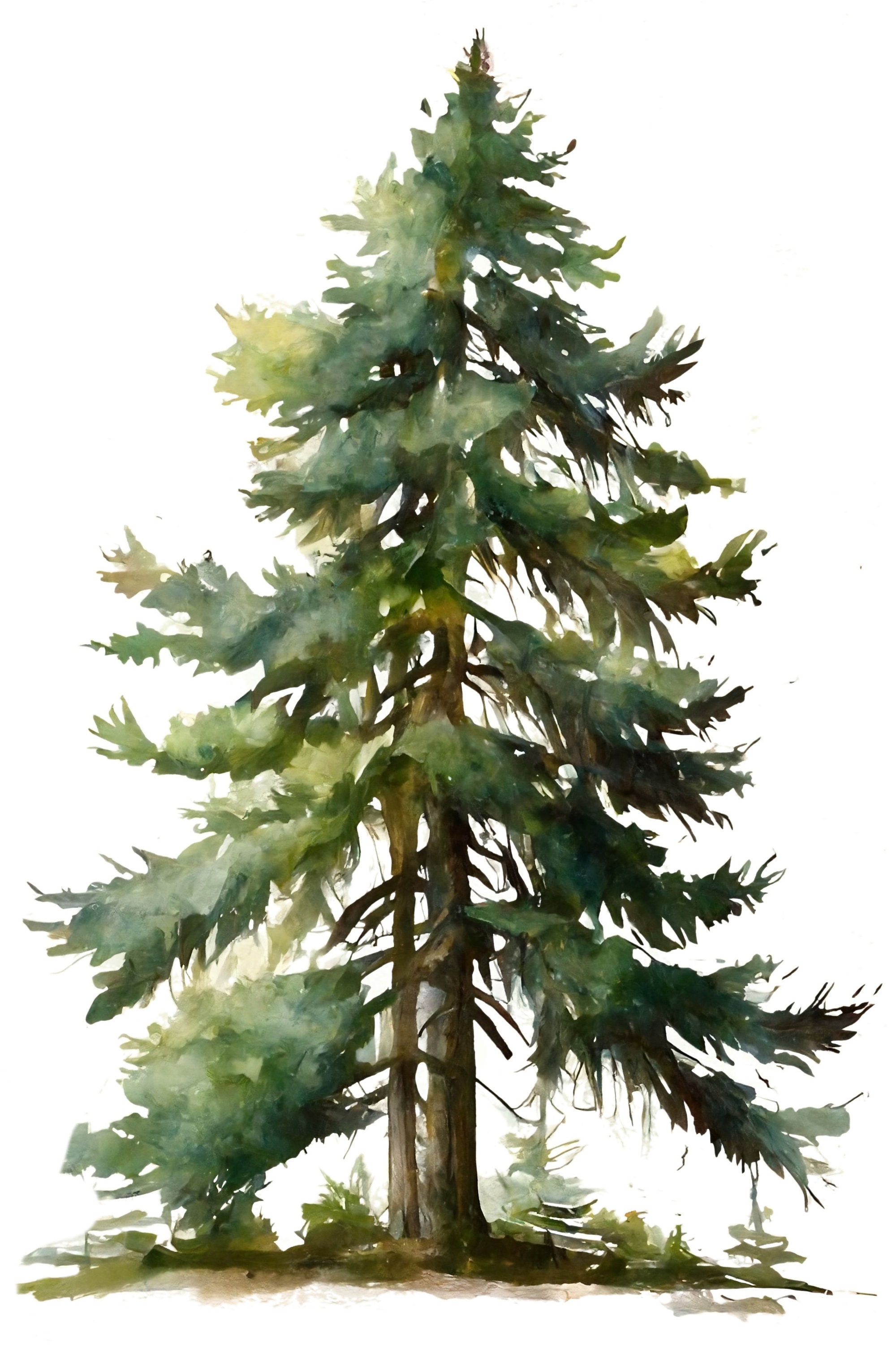 Norwegian Spruce Tree, Watercolor. Digital. - Etsy