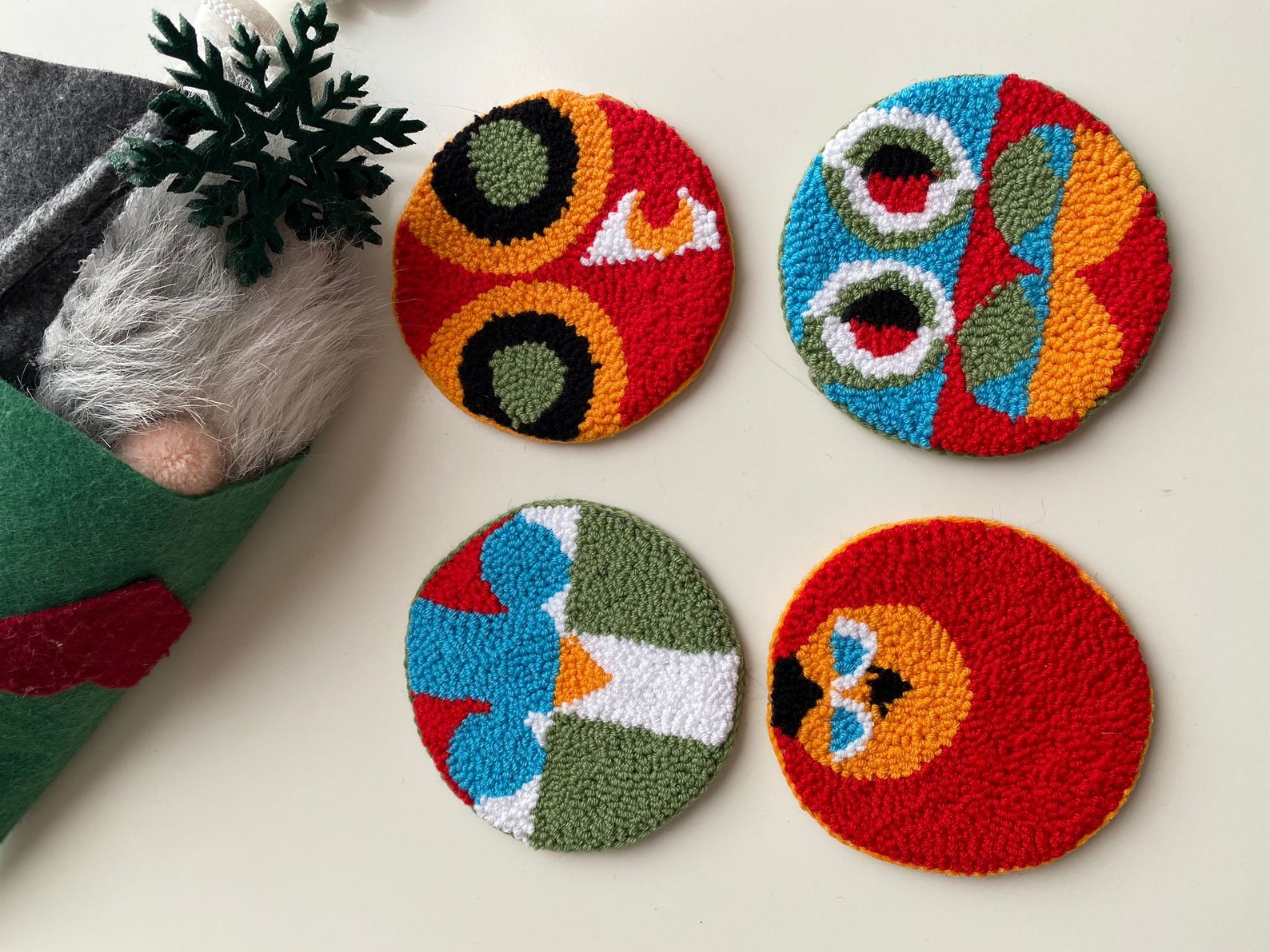 Ygtt 4-piece Handmade Punch Coaster - Etsy