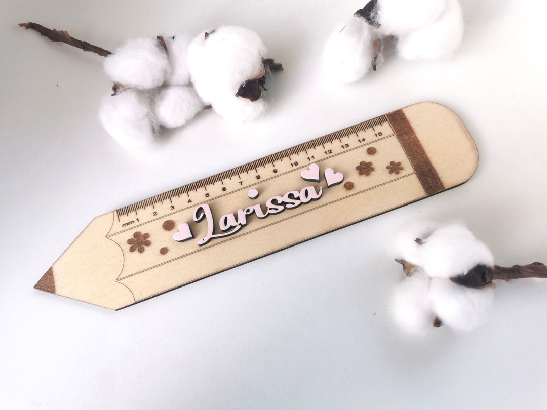 Regla Regla de corte láser personalizada Regla de madera con nombre ...