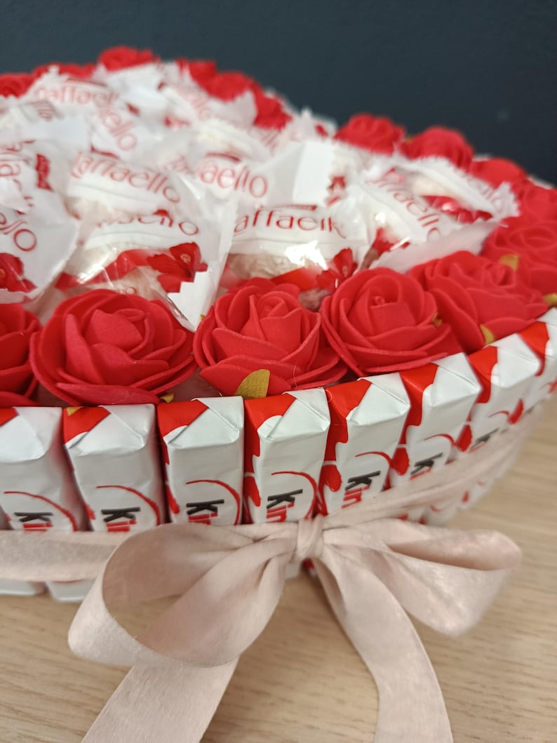 Heart-shaped Gift Cake Made From Kinder Chocolate Bars and Raffaello - Etsy