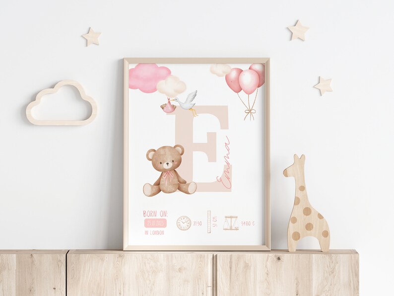 Personalized Digital Baby Birth Poster - Etsy