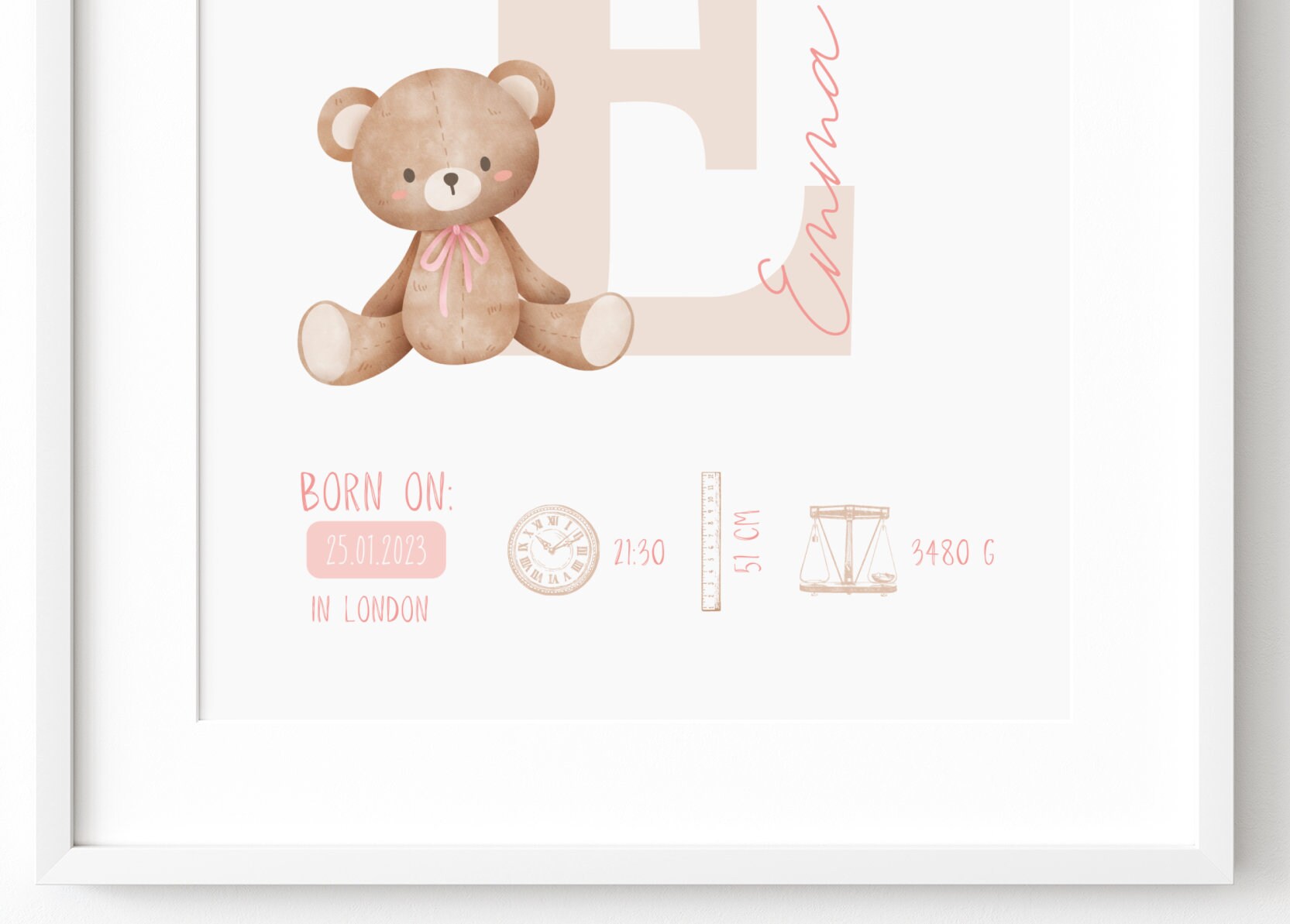 Personalized Digital Baby Birth Poster - Etsy