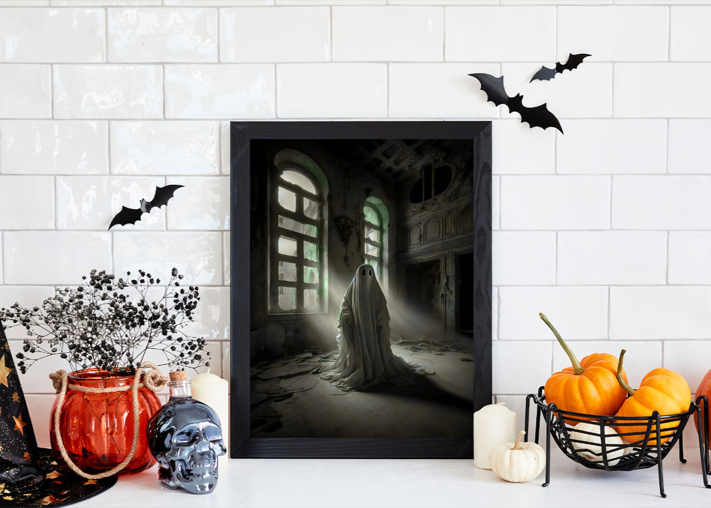 Ghost in the Window Halloween Digital Download, Halloween Digital Print ...