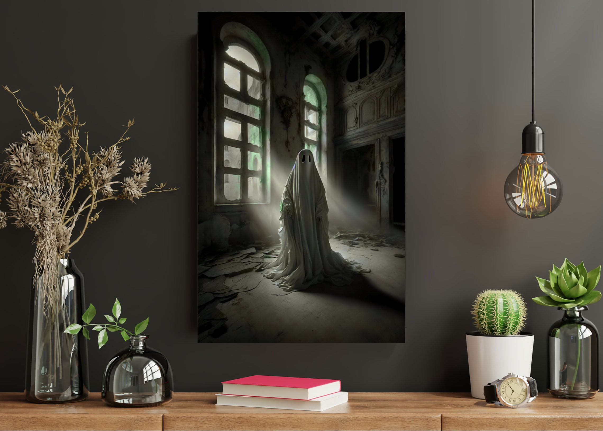 Ghost in the Window Halloween Digital Download, Halloween Digital Print ...