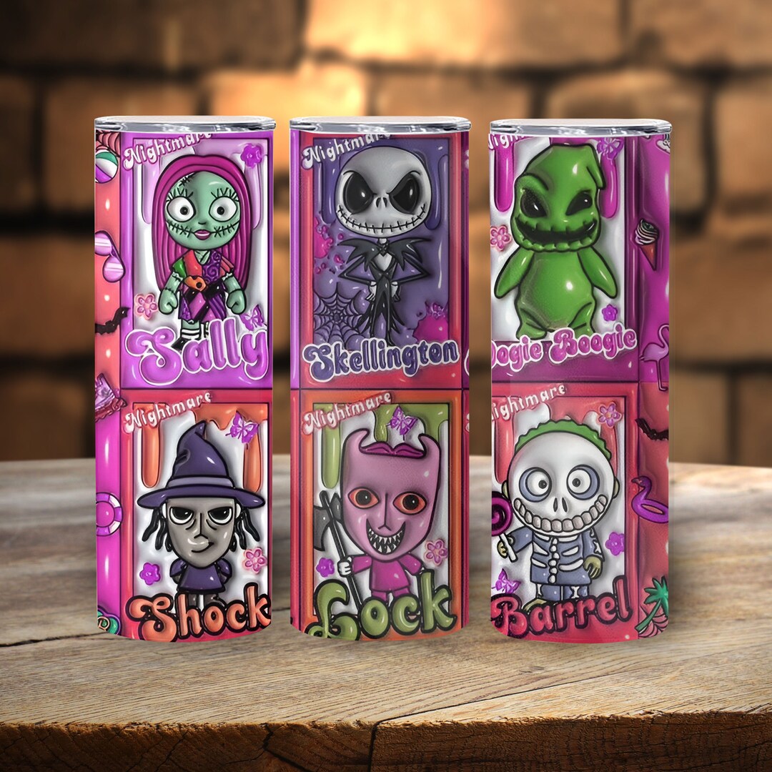 3D Inflated Horror Character Puffy Tumbler Wrap 20oz Skinny - Etsy