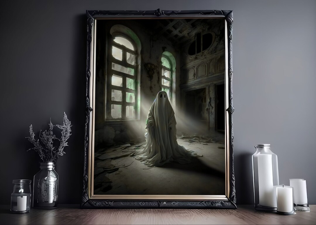 Ghost in the Window Halloween Digital Download, Halloween Digital Print ...