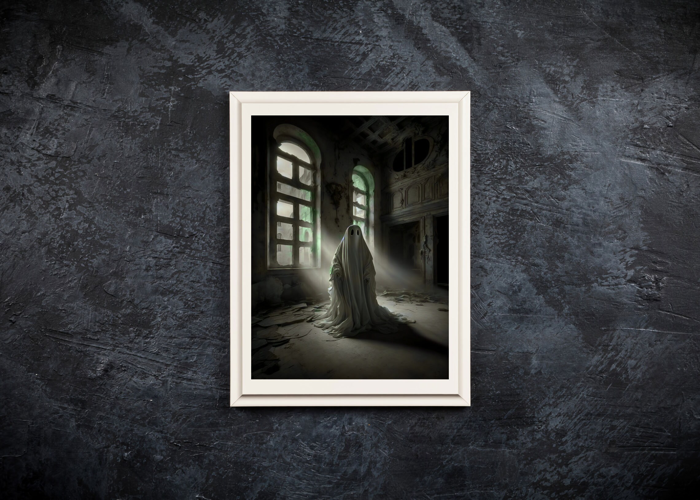 Ghost in the Window Halloween Digital Download, Halloween Digital Print ...