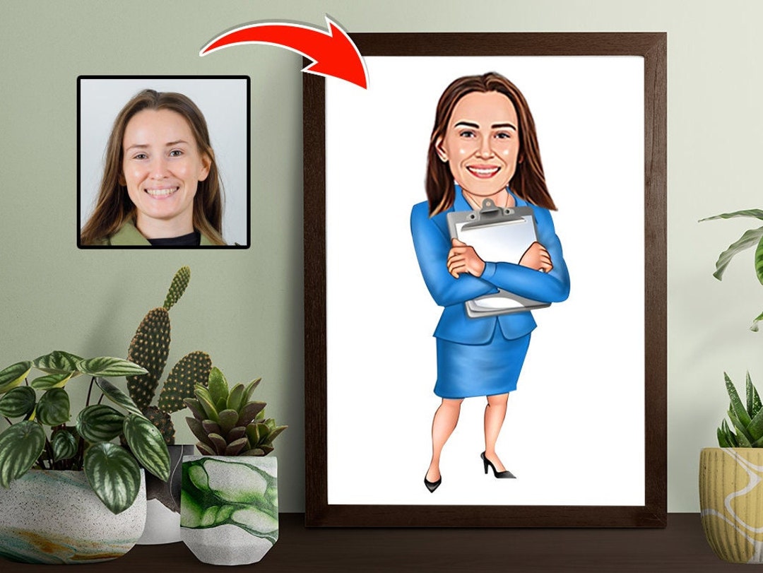 Custom Supervisor Cartoon Portrait, Supervisor Caricature, Gift for ...
