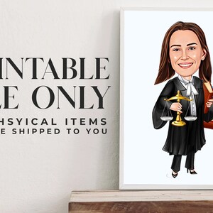 Female Lawyer Caricature Drawing From Photo, Custom Attorney Cartoon ...