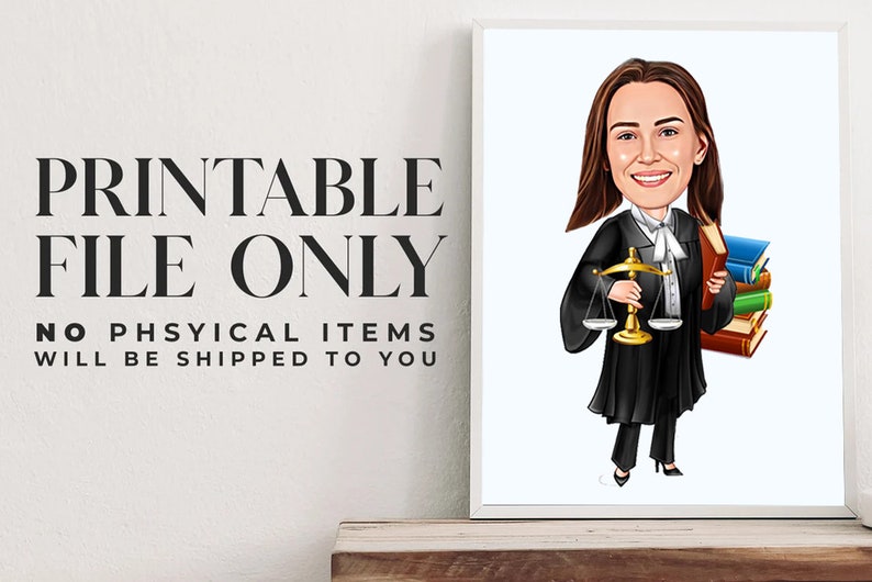 Female Lawyer Caricature Drawing From Photo Custom Attorney - Etsy