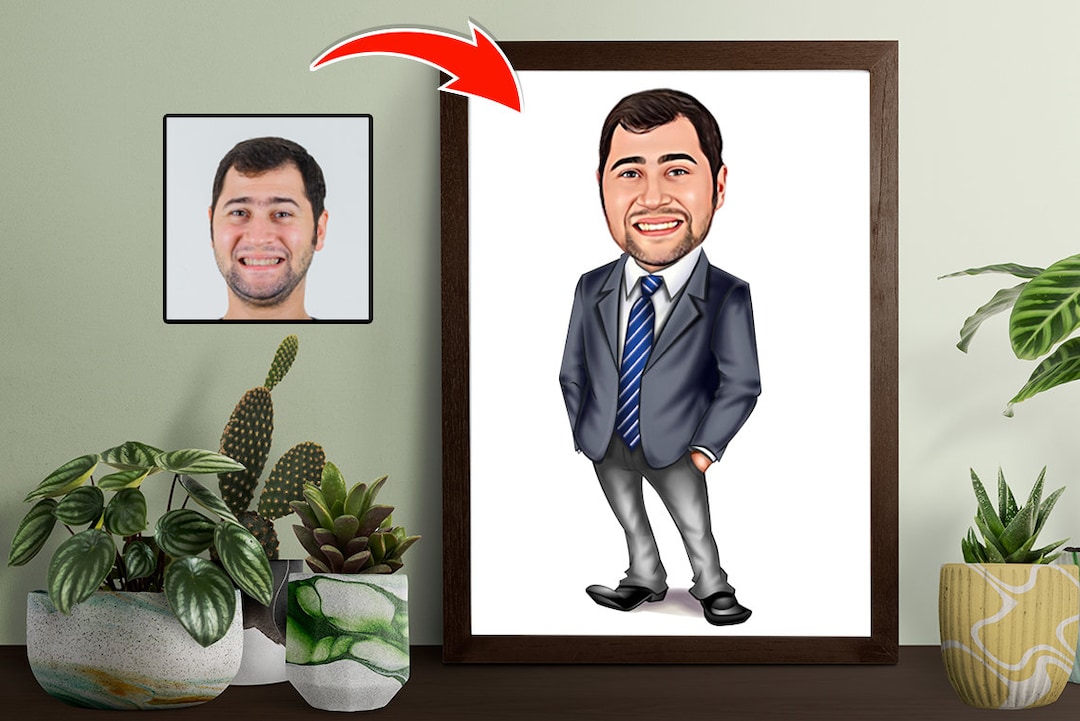 Custom Principal Cartoon Portrait, Principal Caricature, Gift for Male ...