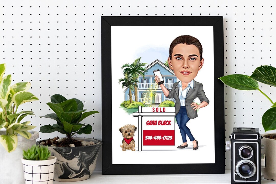 Realtor Gift for Women, Custom Realtor Caricature From Photo, Funny ...