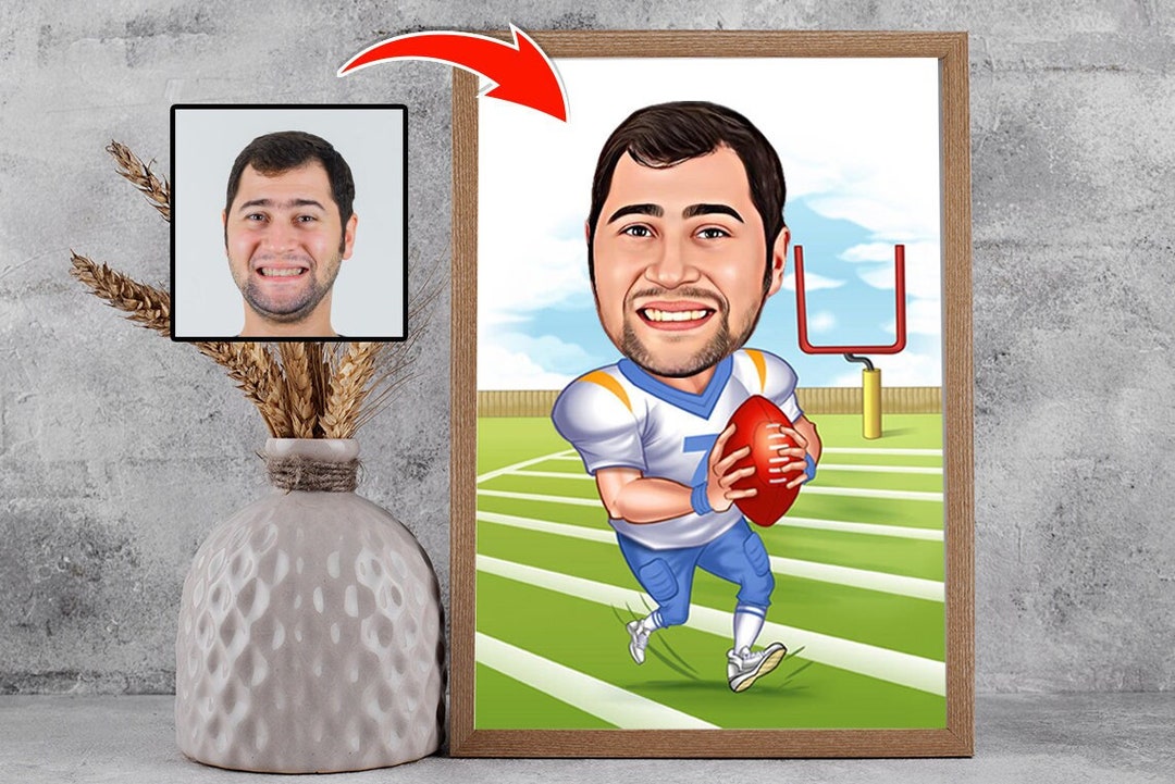Custom Rugby Player Gift, Football Player Caricature From Photo, Funny ...