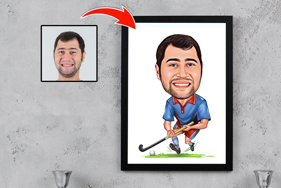 Custom Field Hokey Gift, Field Hokey Caricature From Photo, Funny Field ... Custom Field Hokey Gift, Field Hokey Caricature From Photo, Funny Field ...
