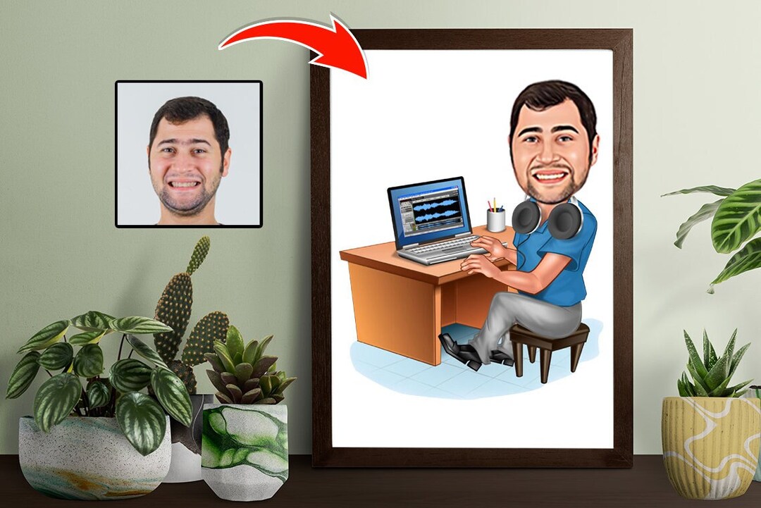 Band Director Cartoon From Photo, Funny Band Director Gift for Men ...