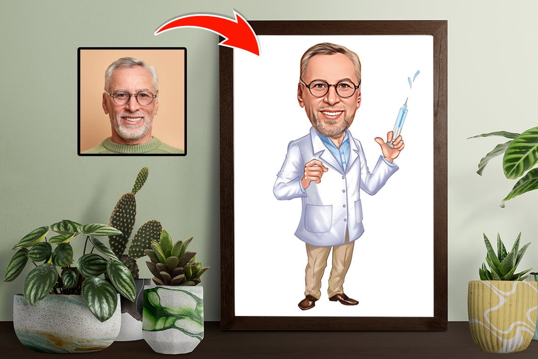 Custom Anesthesiologist Cartoon Portrait, Anesthesia Caricature, Gift ...