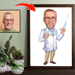 Custom Anesthesiologist Cartoon Portrait, Anesthesia Caricature, Gift ...