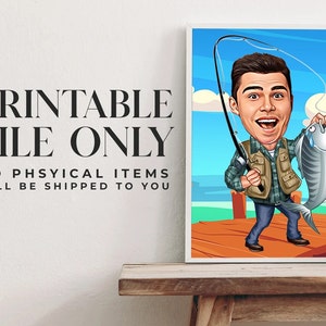 Customized Cartoon Fisherman B, Custom Catch Fisherman Figure, Fishing ...