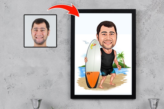 Surf Boy Memes Funny And Cute Man Surfing On Vacation Vector