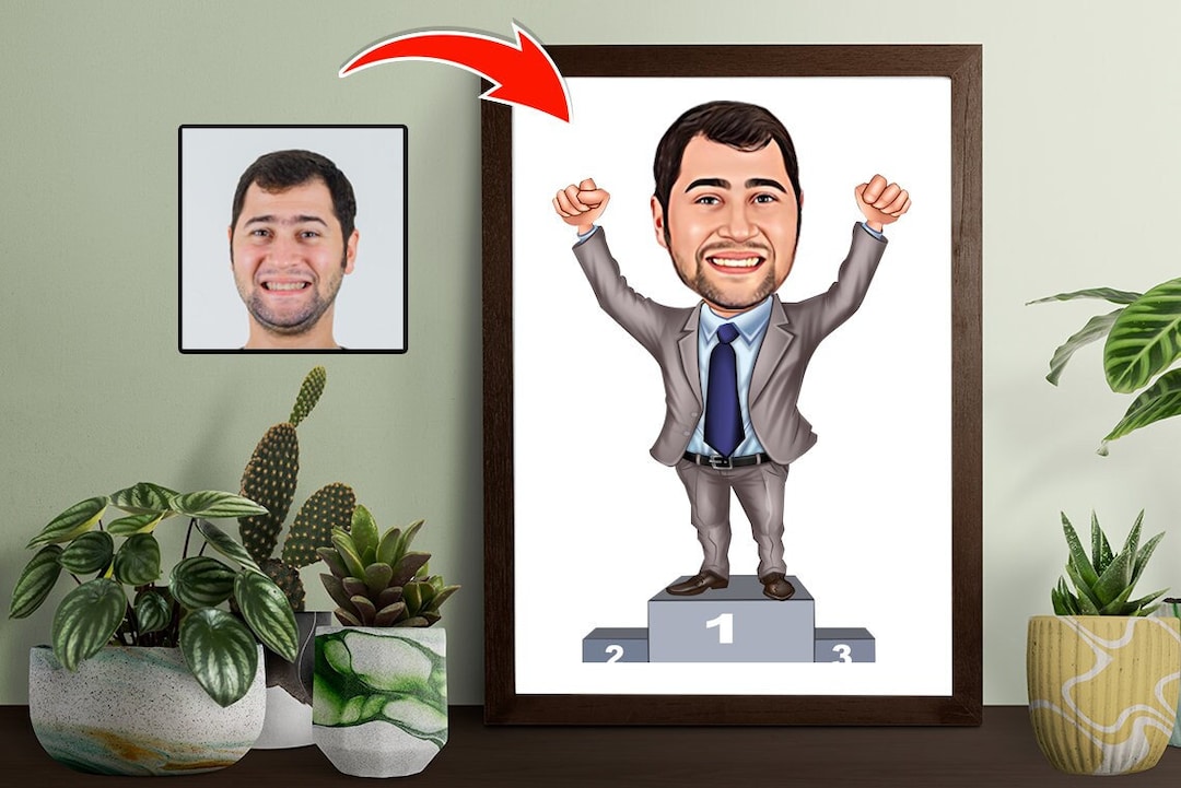 Leader Cartoon From Photo, Funny Leadership Gift for Men, Leader ...