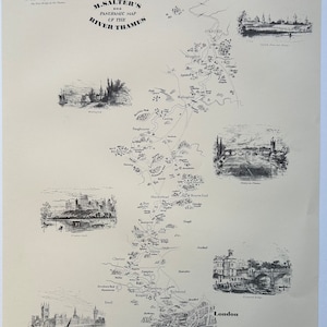 Print m.salters Panoramic Map of the River Thames - Etsy