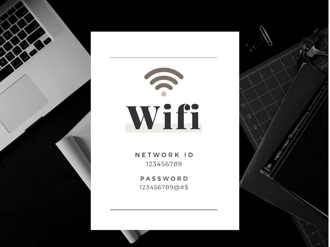 Wifi Sign Template, Printable Wifi Sign, Wifi Code, Airbnb Wifi Sign ...