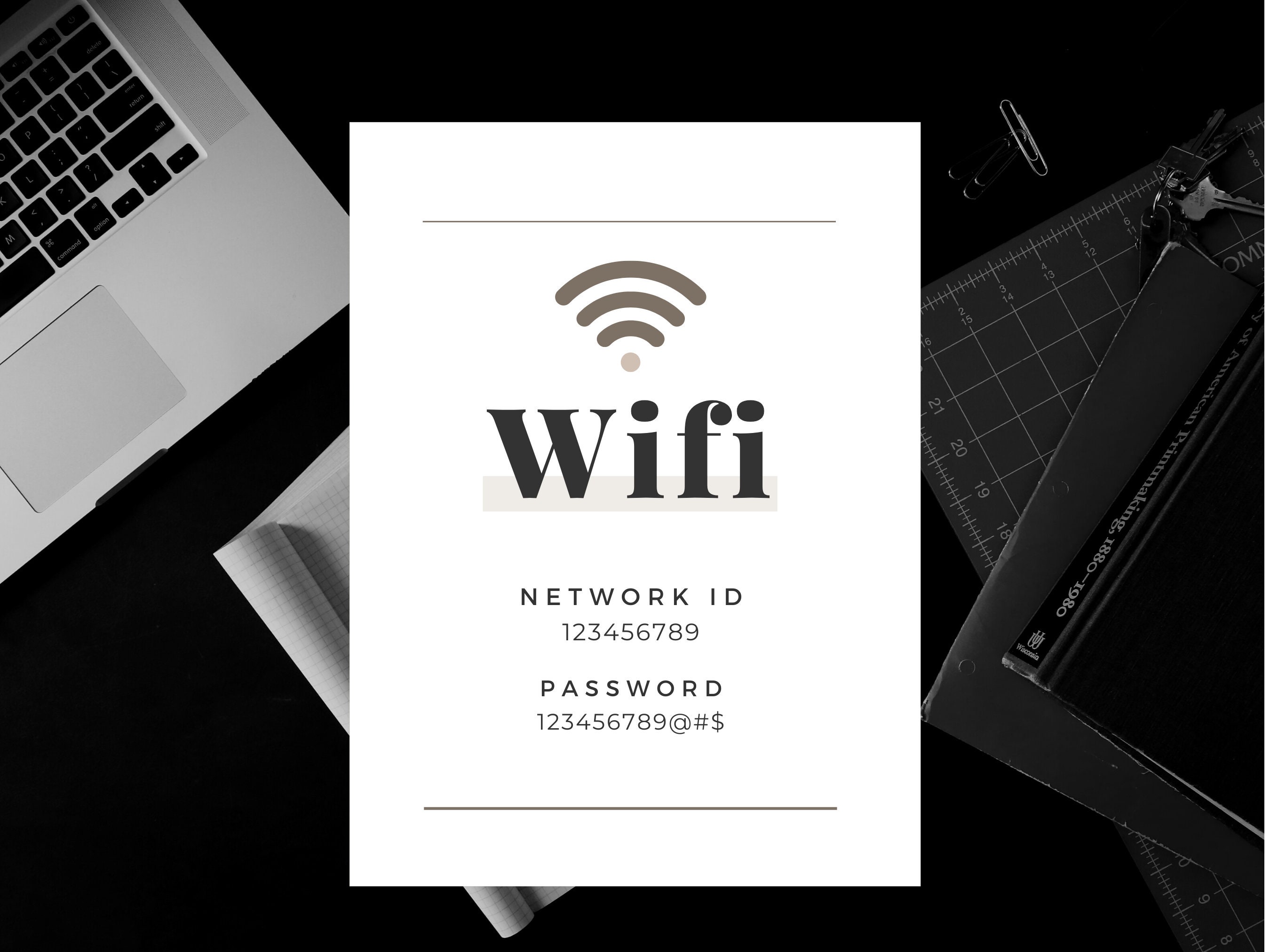 Wifi Sign Template, Printable Wifi Sign, Wifi Code, Airbnb Wifi Sign ...