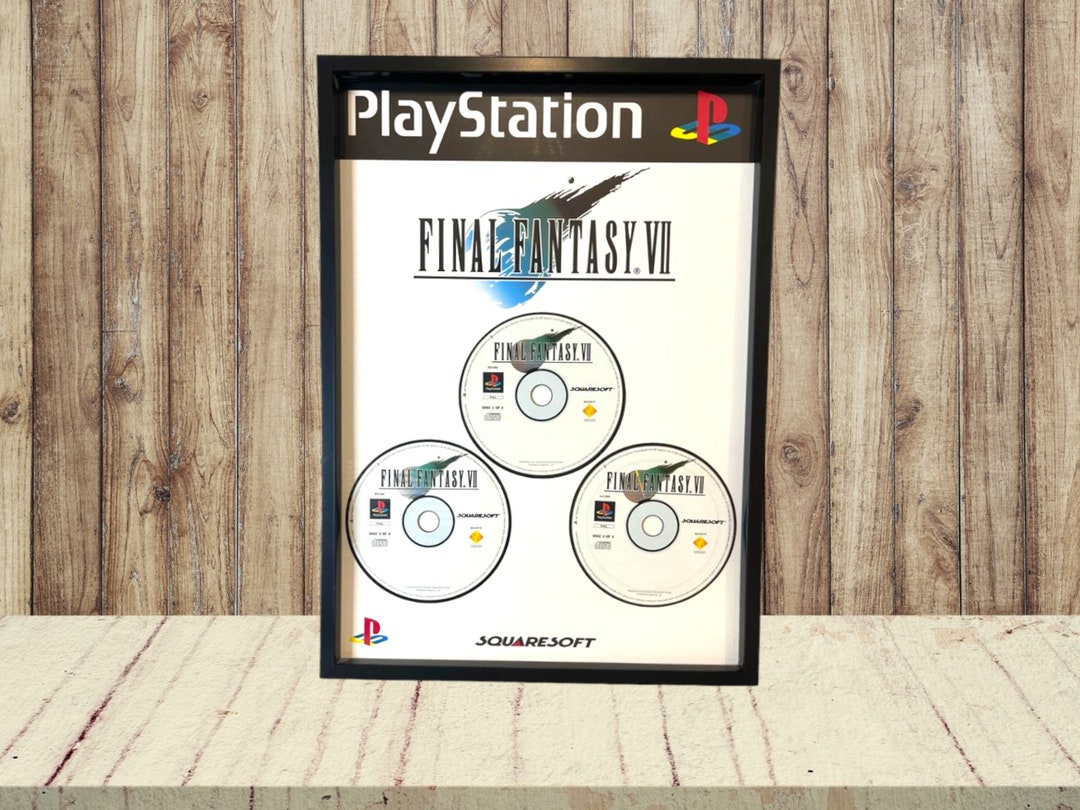 Final Fantasy 7 Playstation PS1 Original Disc A3 Framed Artwork Custom ...
