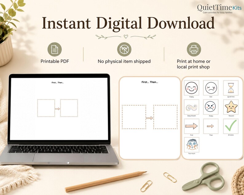 First Then Board Printable, Visual Schedule, Autism Routine Cards ...