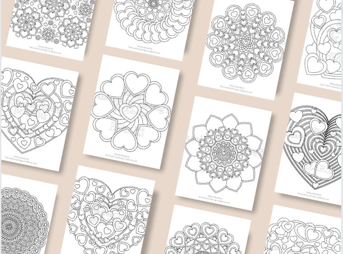 Printable Valentine Love Coloring Book With Simple and More Challenging ...