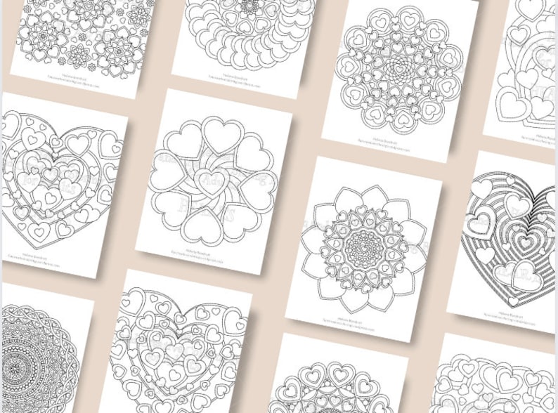 Printable Valentine Love Coloring Book With Simple and More Challenging ...