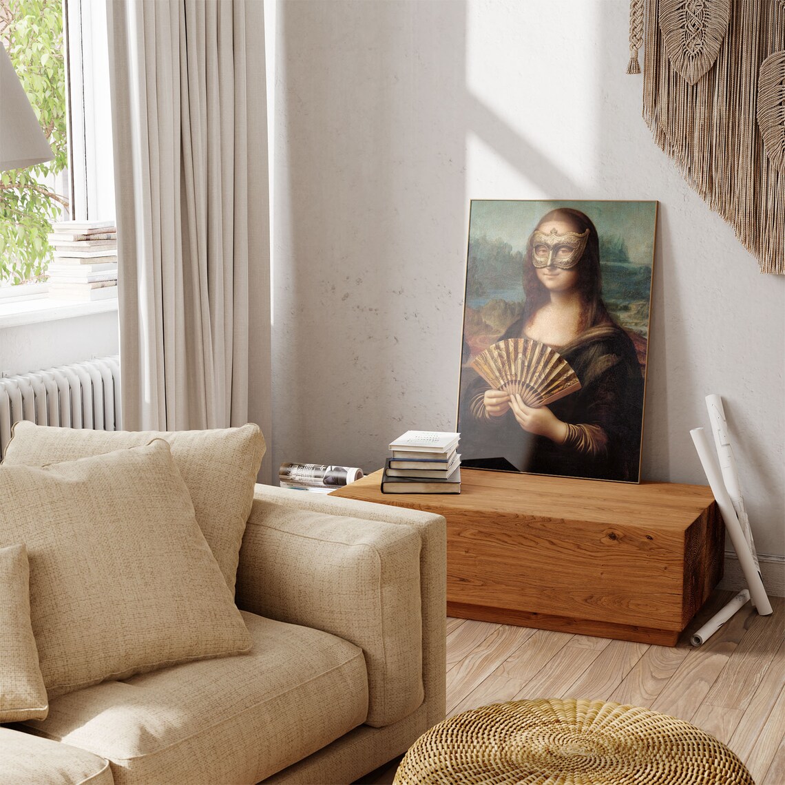 Mona Lisa Venetian Mask Art Print: Living Room Pub Decor - Etsy