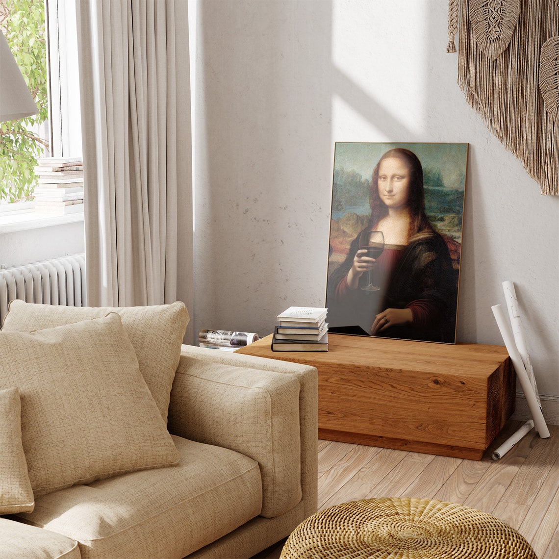 Mona Lisa Drinking Wine | Wine Wall Art, Mona Lisa Art, Drinking Poster ...