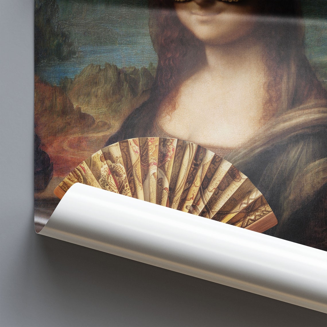 Mona Lisa Venetian Mask Art Print: Living Room Pub Decor - Etsy
