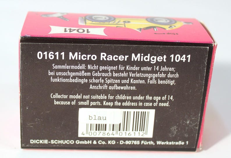 Schuco 01611 Micro Racer Midget 1041 Blue With OVP - Etsy